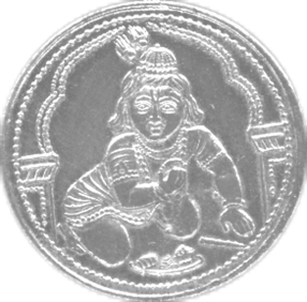 Santhana Gopala Krishna Silver Coin – A3037-04 - SriVanaja Puja Store