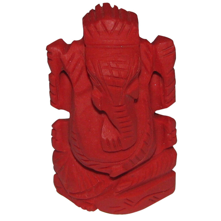 Moonga Statue Coral Ganesha Handcrafted Idol – A4609 - SriVanaja Puja Store