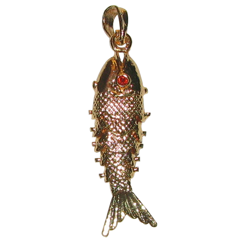 S949108 – Aadhyathmik Aimpon Panchalogam Body Bending Fish Pendant ...