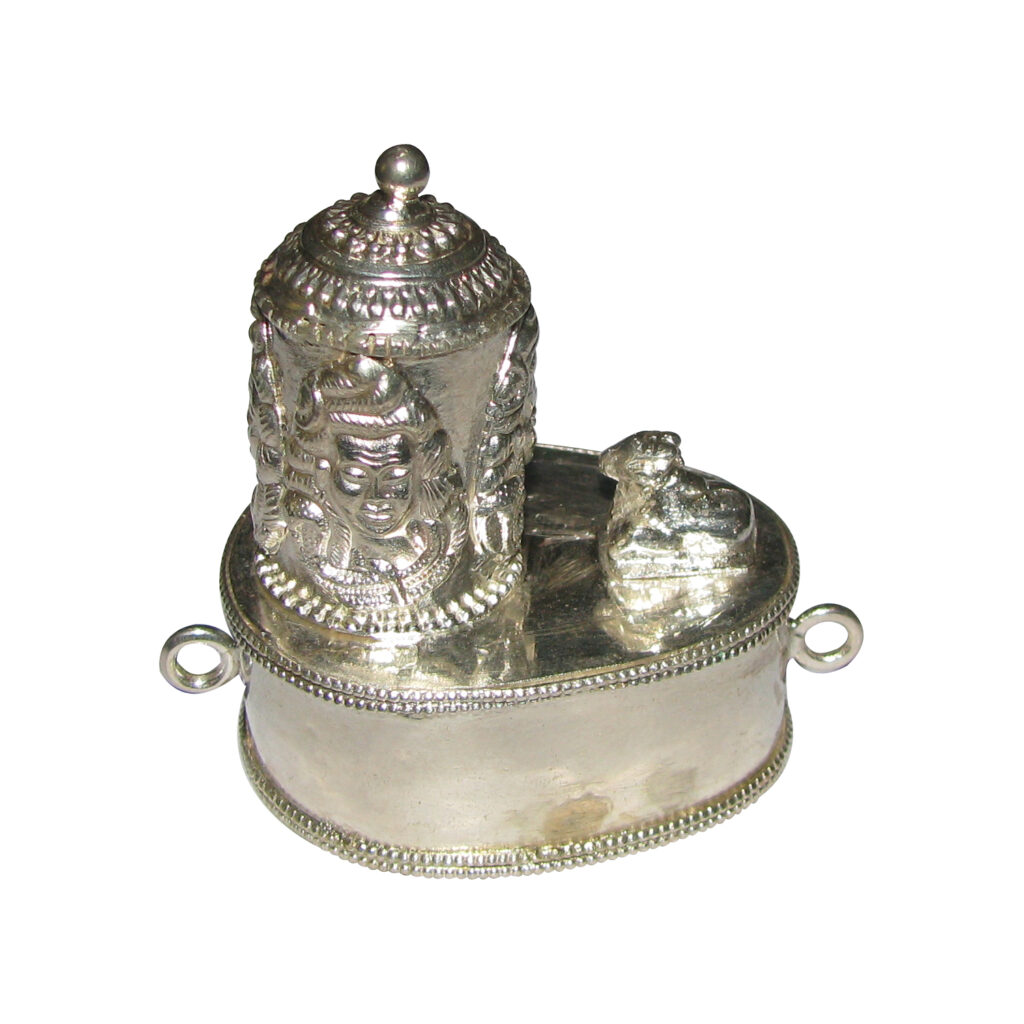 S953698 – Aadhyathmik Shiva Tantra Silver Box Four Mukhalinga Chatur ...
